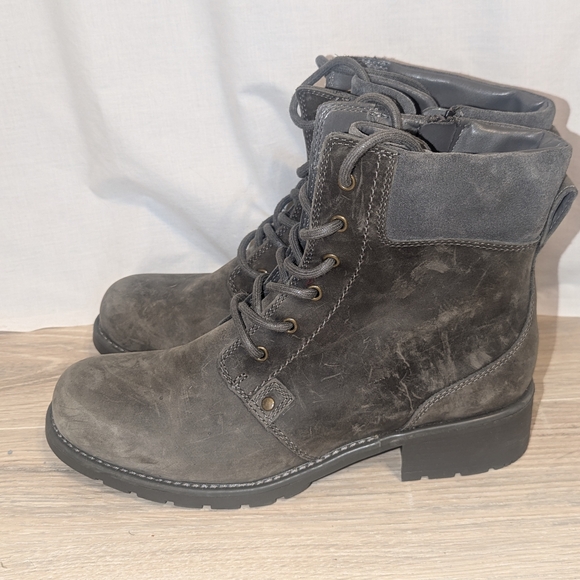 Clarks | Shoes | Clarks Womens Orinoco Spice Grey Nubuck Laceup Ankle ...